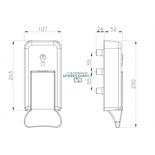 MTH 500TN Lockable Cold Room Door Handle